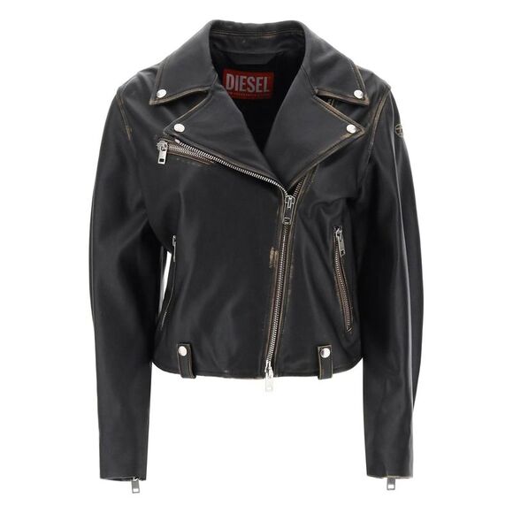 Diesel | Jackets & Coats | Diesel Ledmea Lamb Leather Biker Jacket ...